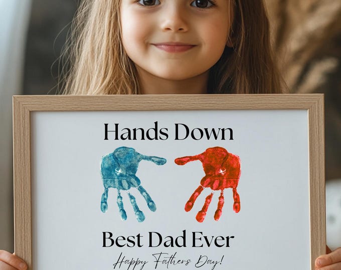 Father’s Day Handprint Craft Printable Hands Down Best Daddy Diy Kids ...