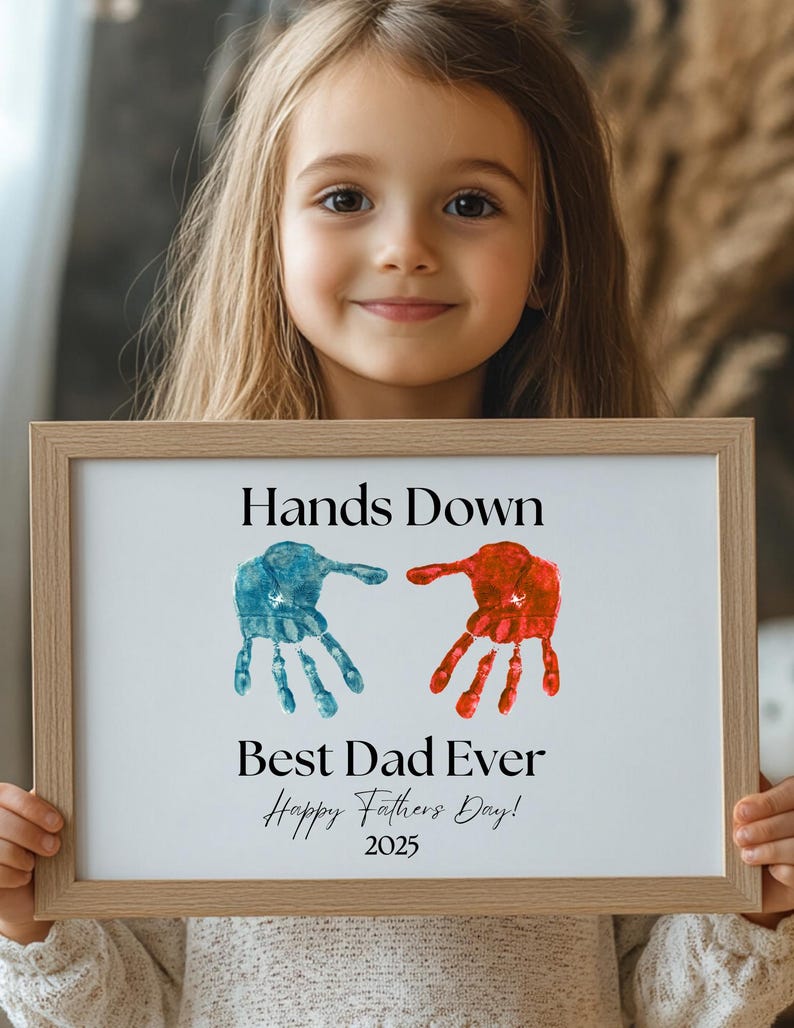 Hands Down Best Dad Ever DIY Printable Handprint Art - First Father's ...
