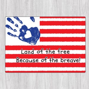 Flag 4th of July Handprint Craft Keepsake, Patriotic Fourth Handprint ...