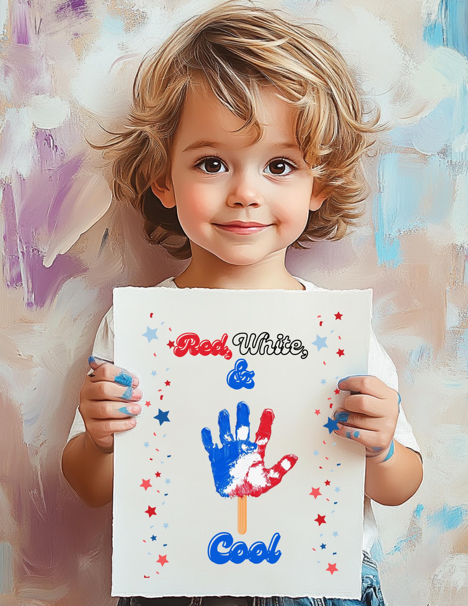 Red White and Cool 4th of July Handprint Art| 4th of July Activity ...