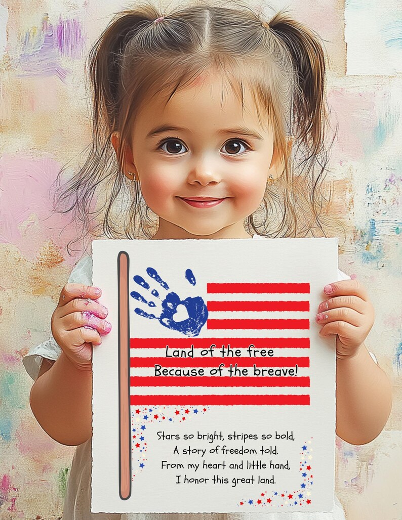 Flag 4th of July Handprint Craft, Flag Poem, Independence Day, American ...