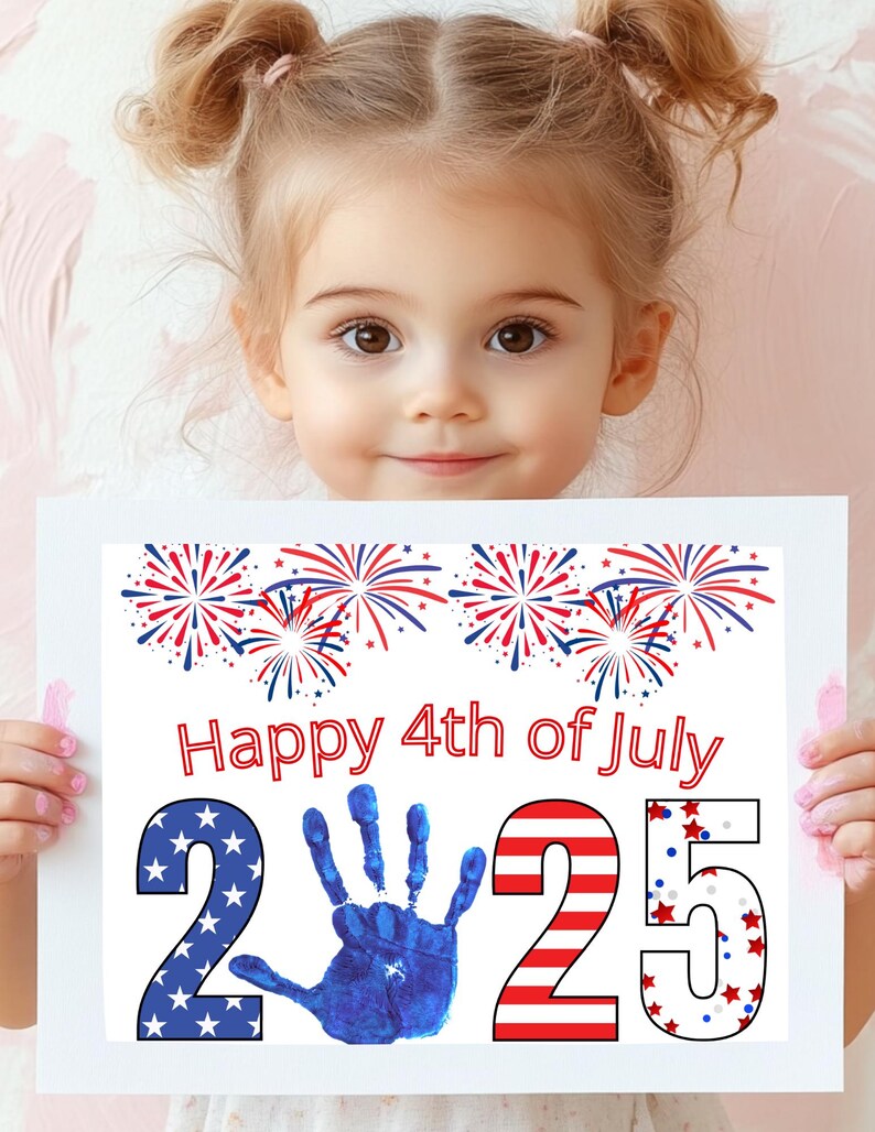 Fourth of July Handprint Craft for Kids, Printable 4th of July Craft ...