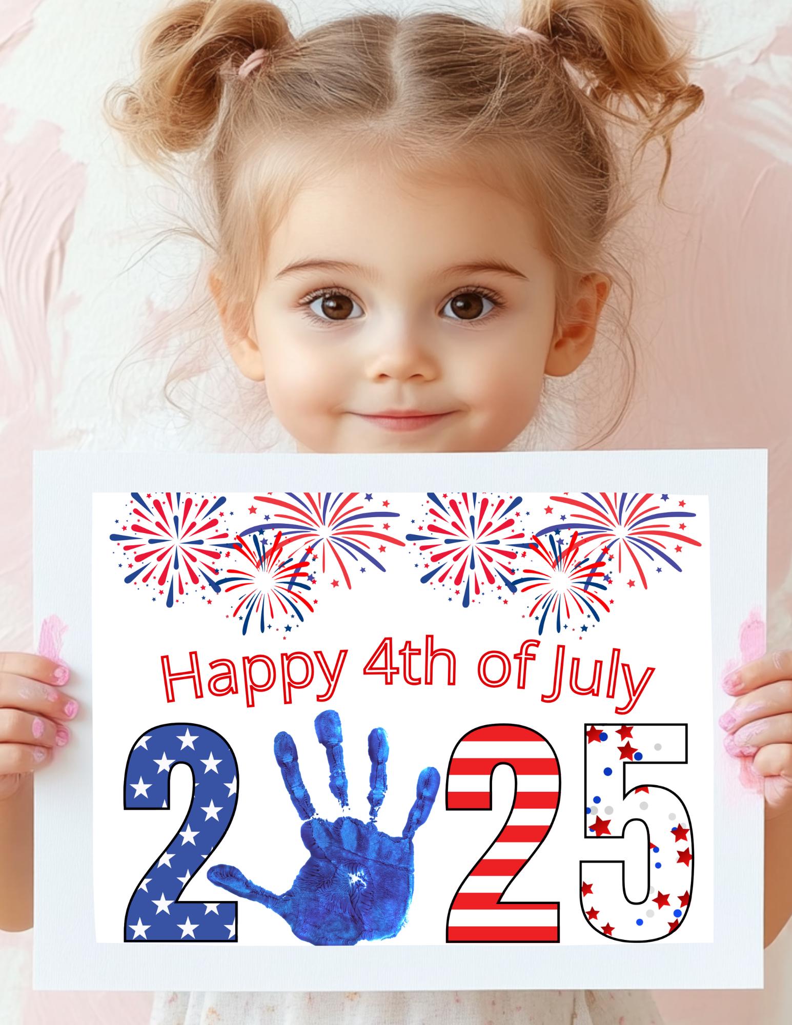 Fourth of July Handprint Craft for Kids, Printable 4th of July Craft ...