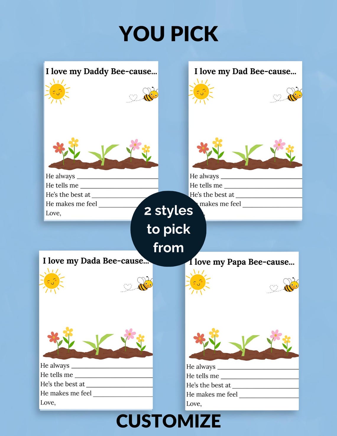 I Love My Daddy "bee - Cause" Fathers Day Handprint Craft, Handprint ...