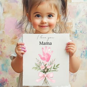 Handprint Flower Bouquet Craft for Mom, Mother’s Day Gift From Child ...