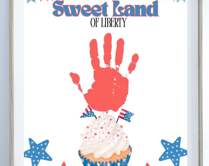 4th of July Handprint Printable Craft, 4th of July Handprint Art ...