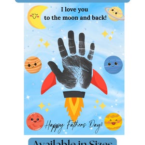 Father’s Day Printable | I Love You to the Moon | Handprint Rocket ...