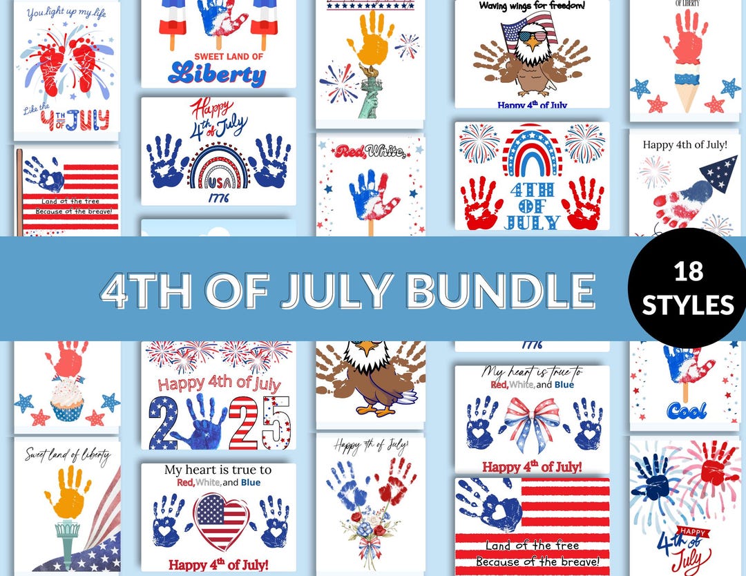 4th of July Handprint Craft, Independence Day Bundle Handprint Art for ...