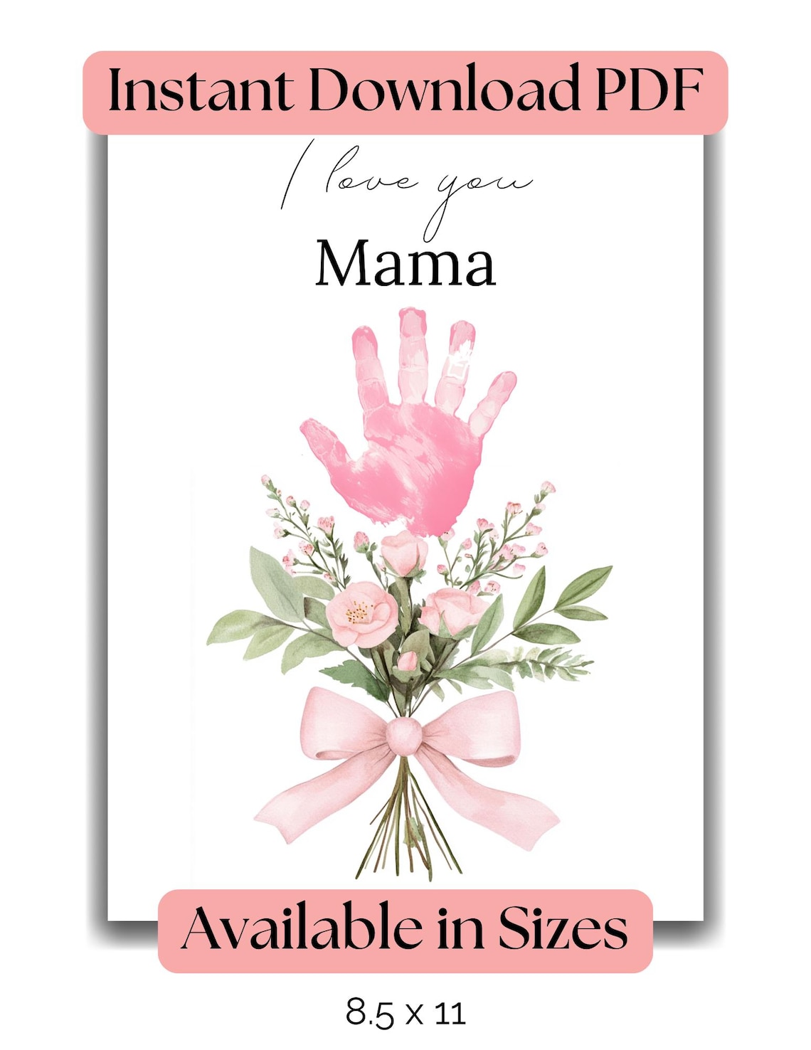 Handprint Flower Bouquet Craft for Mom, Mother’s Day Gift From Child ...