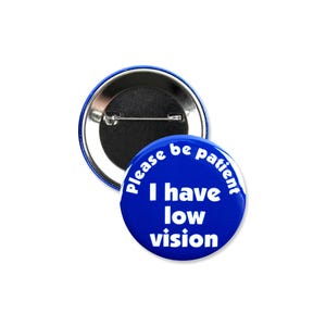 5 Pack - Please Be Patient, I Have Low Vision Blue/white Disability ID ...