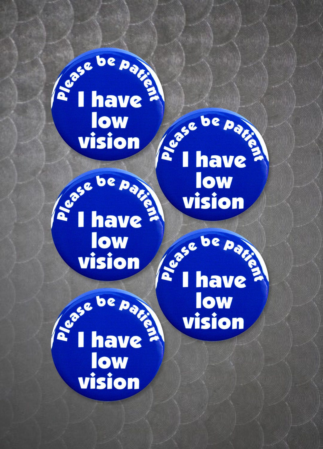 5 Pack - Please Be Patient, I Have Low Vision Blue/white Disability ID ...