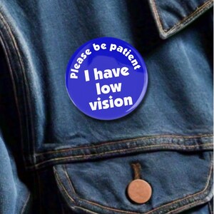 5 Pack - Please Be Patient, I Have Low Vision Blue/white Disability ID ...