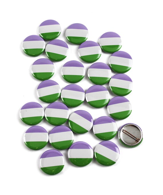 25 Pack LGBTQ Genderqueer Pride Flag Pinback Buttons 1 | Etsy