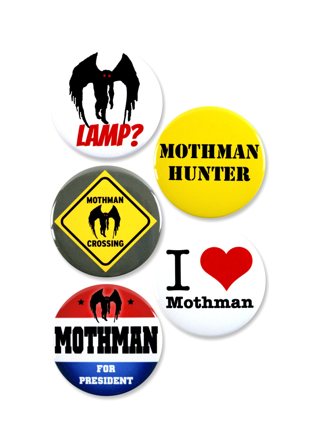 5 Pack Paranormal Mothman Cryptid Pinback Button Badges 2.25 Inch - Etsy