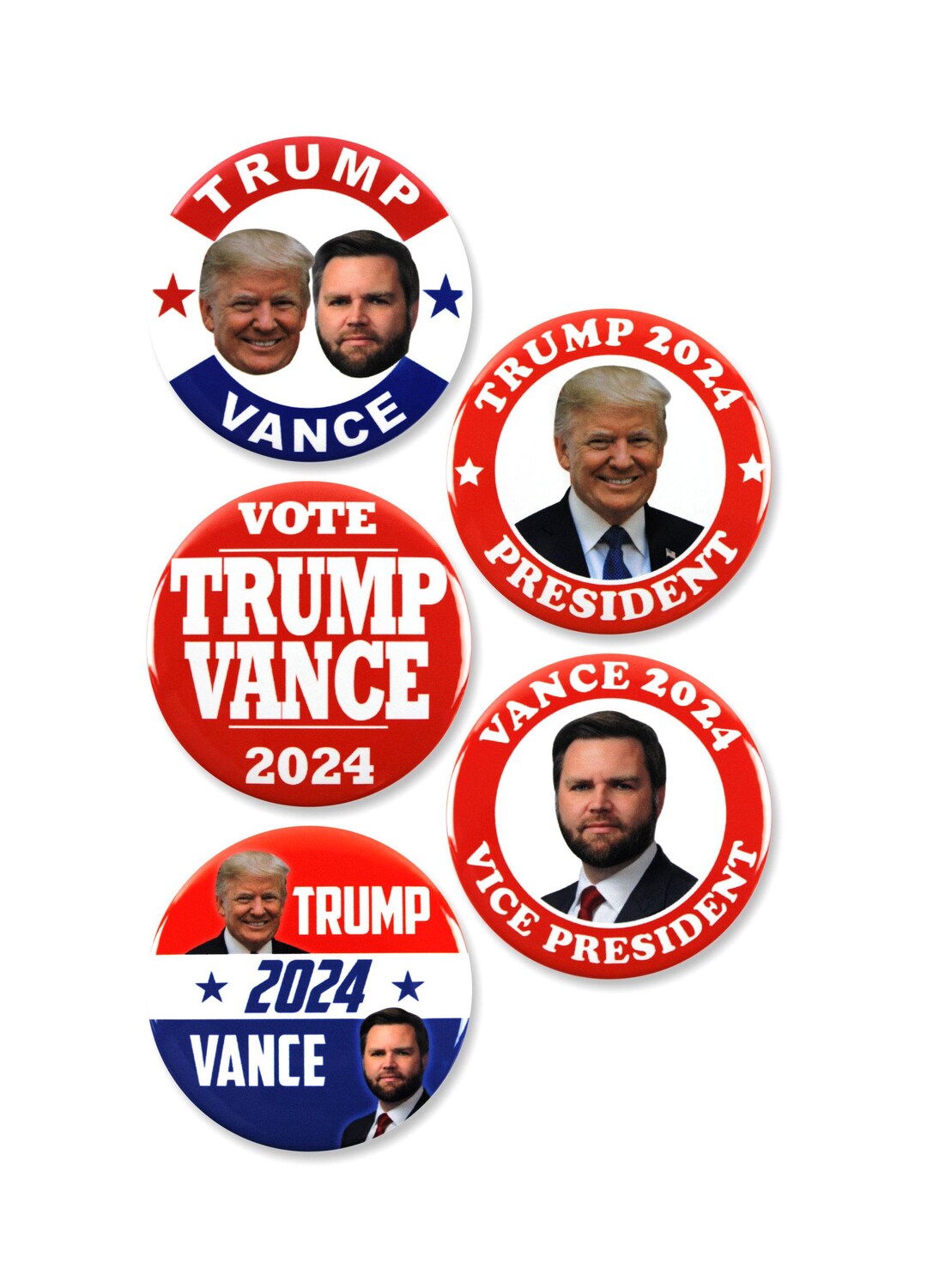 5 Pack MAGA Trump Vance 2024 Presidential Election Political Campaign ...
