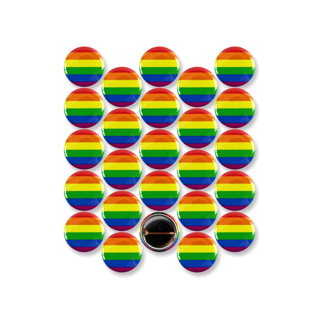 25 Pack LGBTQ Rainbow Pride Flag Pinback Buttons 1 Inch - Etsy