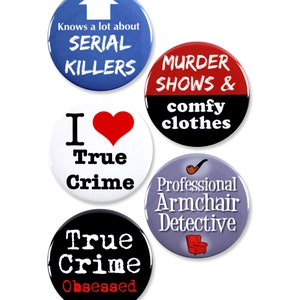 5 Pack - True Crime Lover Murderinos Pinback Buttons - 2.25 Inch - Etsy