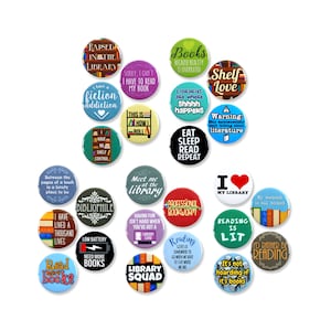 25 Pack Funny Book and Library Lovers Pinback Button Badges 1.5 Inch - Etsy