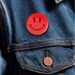 Classic Red Smiley Face Pinback Button Badges - 1.5 Inch Round - 25 ...