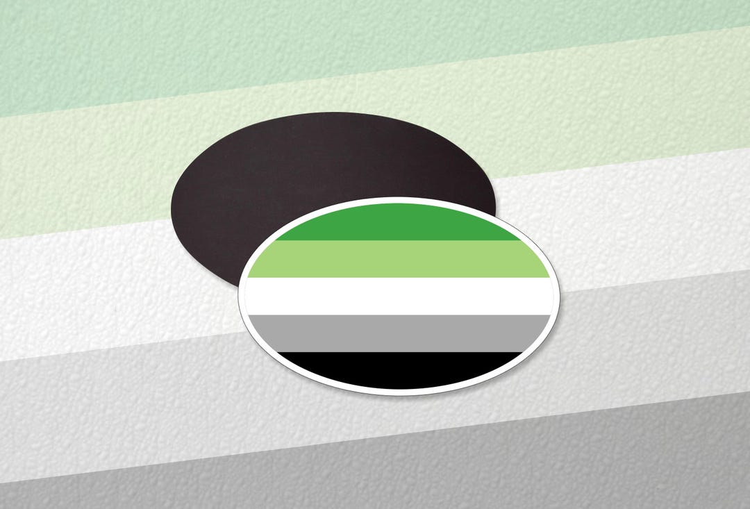 LGBTQ+ Aromantic Pride Flag Car Bumper Magnet - 5x3 Inch Oval - 1 ...
