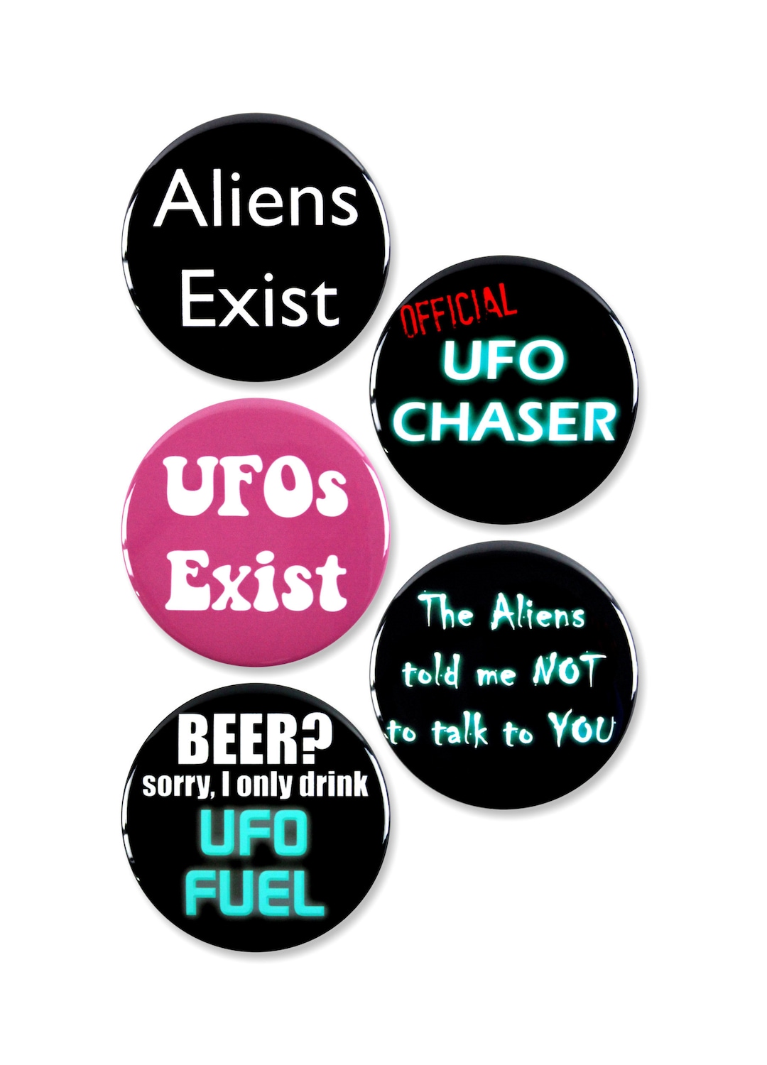 5 Pack Paranormal Aliens Cryptid Pinback Button Badges 2.25 Inch - Etsy