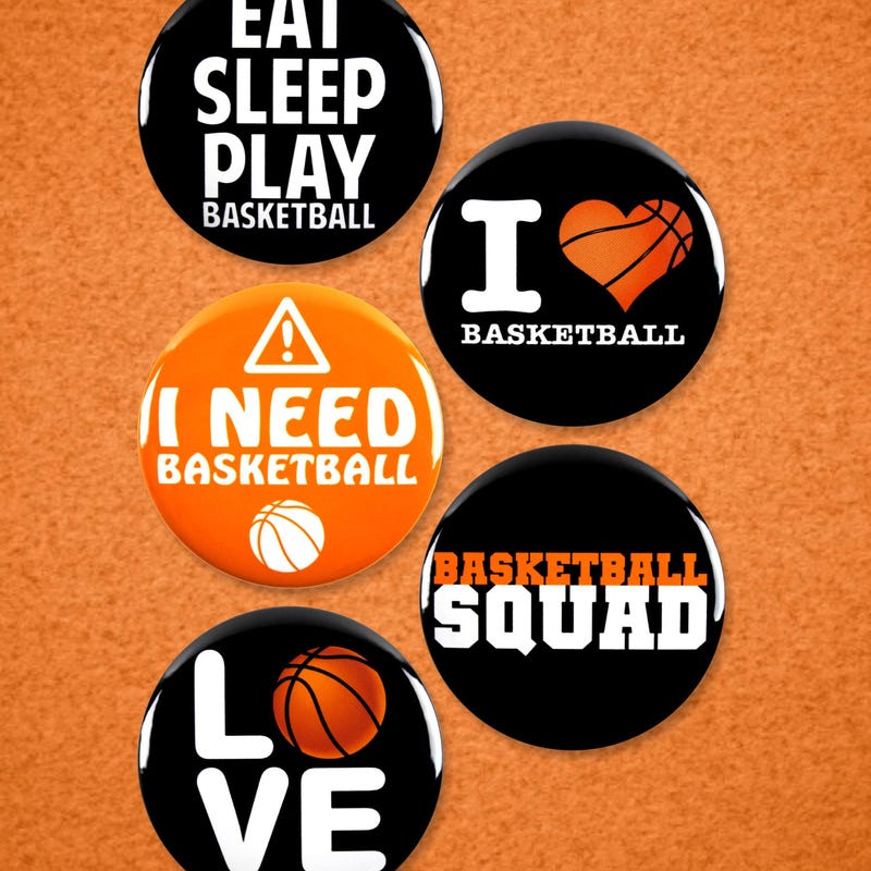 Basketball Buttons - Etsy