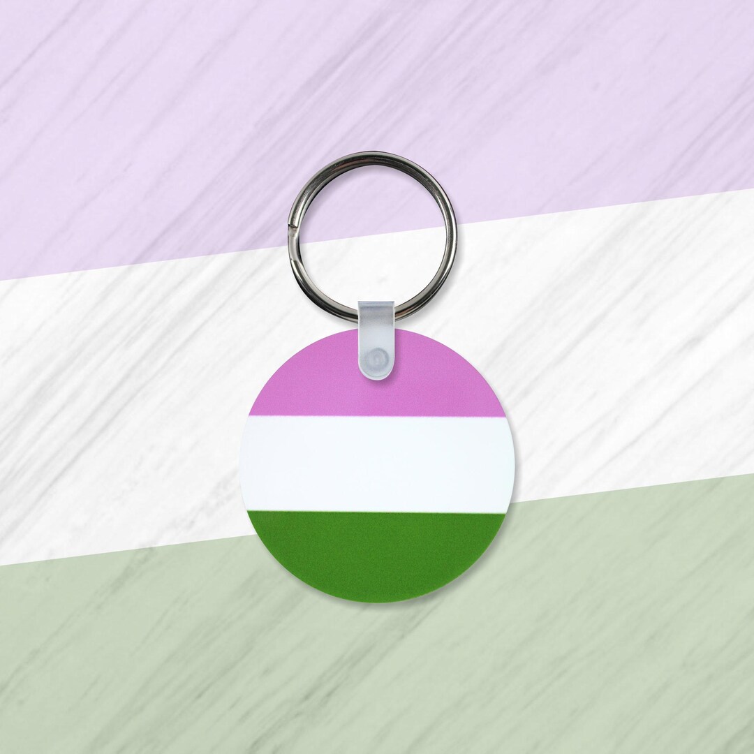 1 Pack - LGBTQ+ Genderqueer Pride Flag Aluminum Keychain - 2 Inch - Etsy
