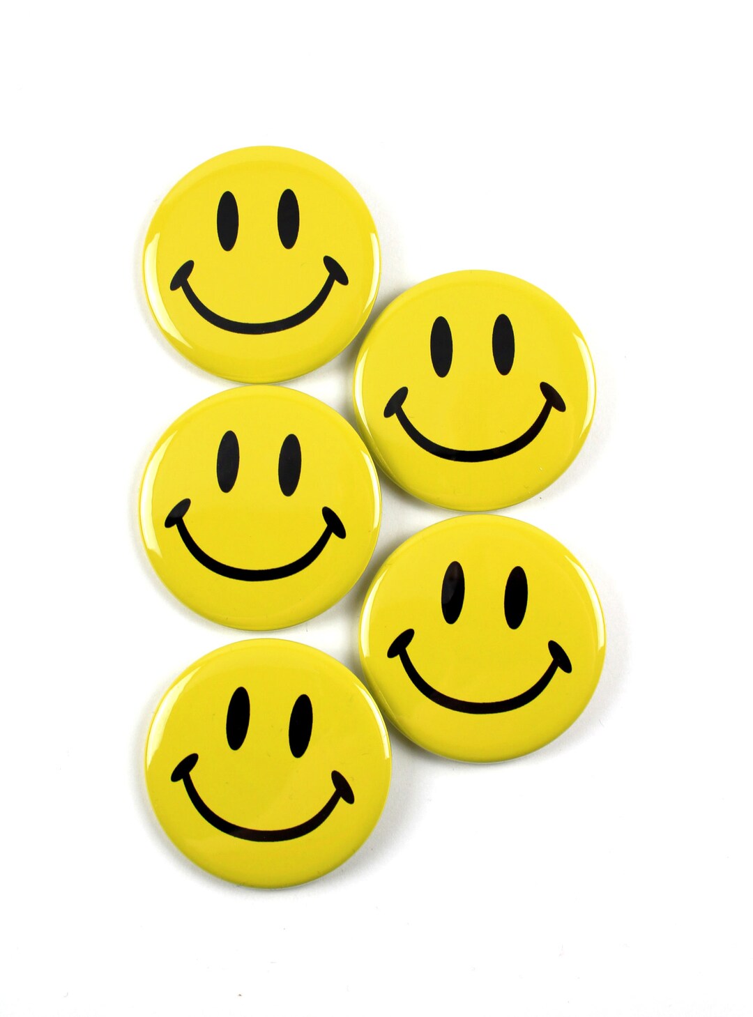 Classic Smiley Face Pinback Buttons 2.25 Inch Round 5 Pack - Etsy