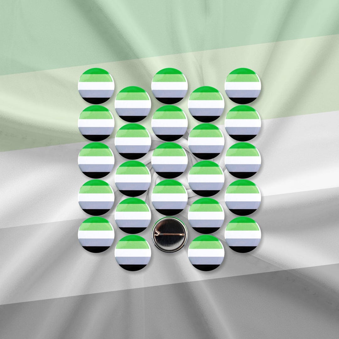 25 Pack - LGBTQ+ Aromantic Pride Flag Pinback Buttons - 1 Inch - Etsy