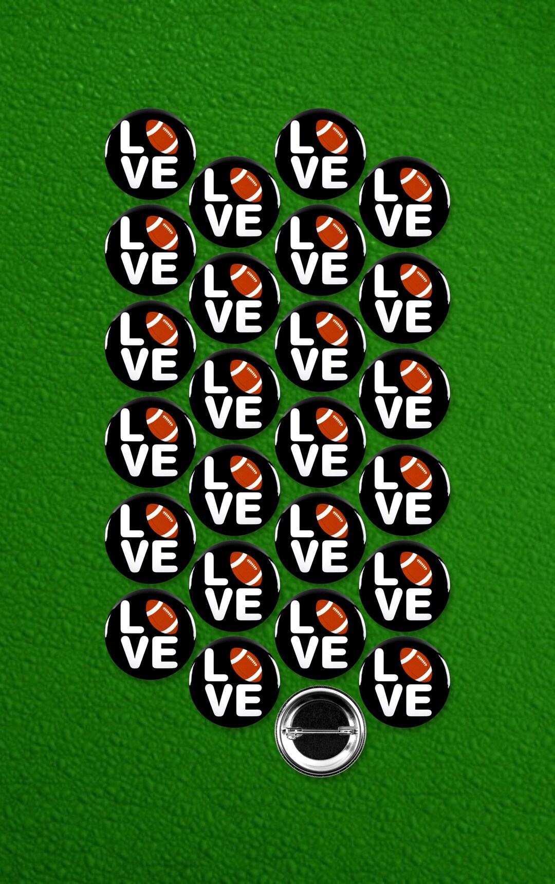 25 Pack - Love Football Pinback Buttons - 1.5 Inch - Etsy