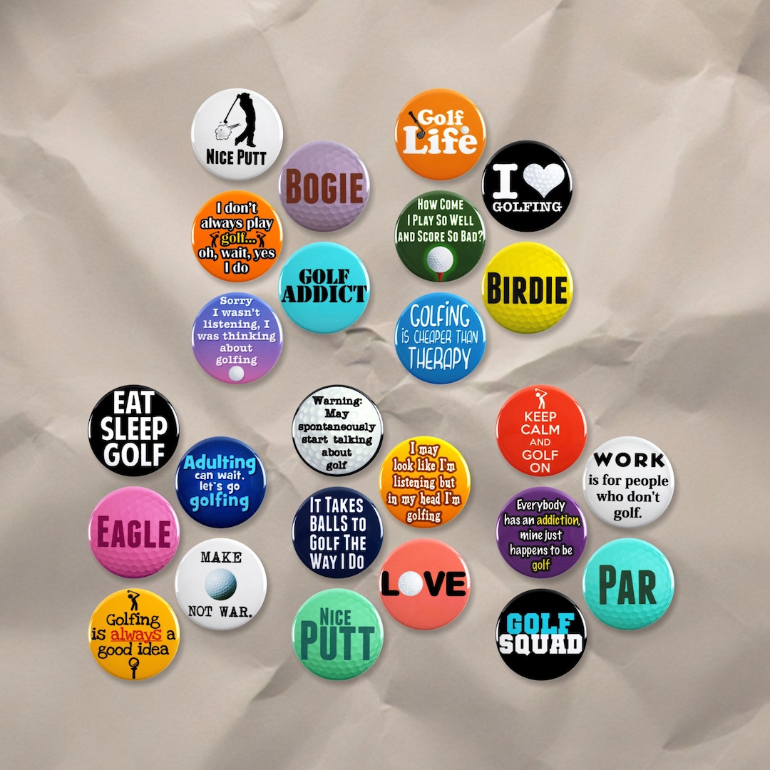 25 Pack - Funny Golf Fanatic Sports Pinback Buttons - 1.5 Inch - Etsy