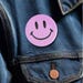 Classic Lilac Smiley Face Pinback Button Badges - 2.25 Inch Round - 5 ...