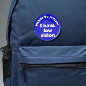 5 Pack - Please Be Patient, I Have Low Vision Blue/white Disability ID ...