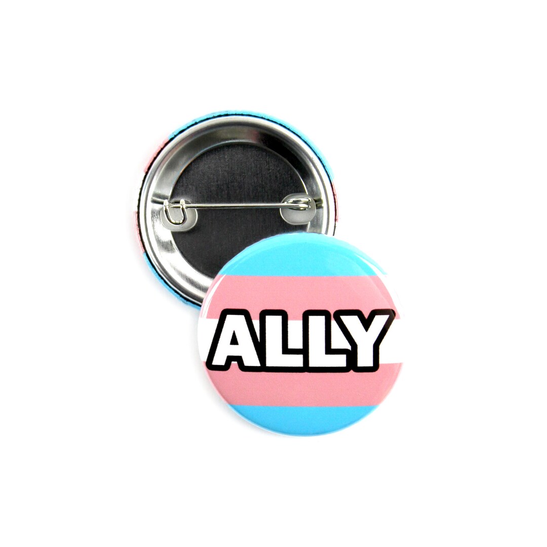 25 Pack Transgender Ally LGBTQ Pride Flag Pinback Button Badges 1.5 ...