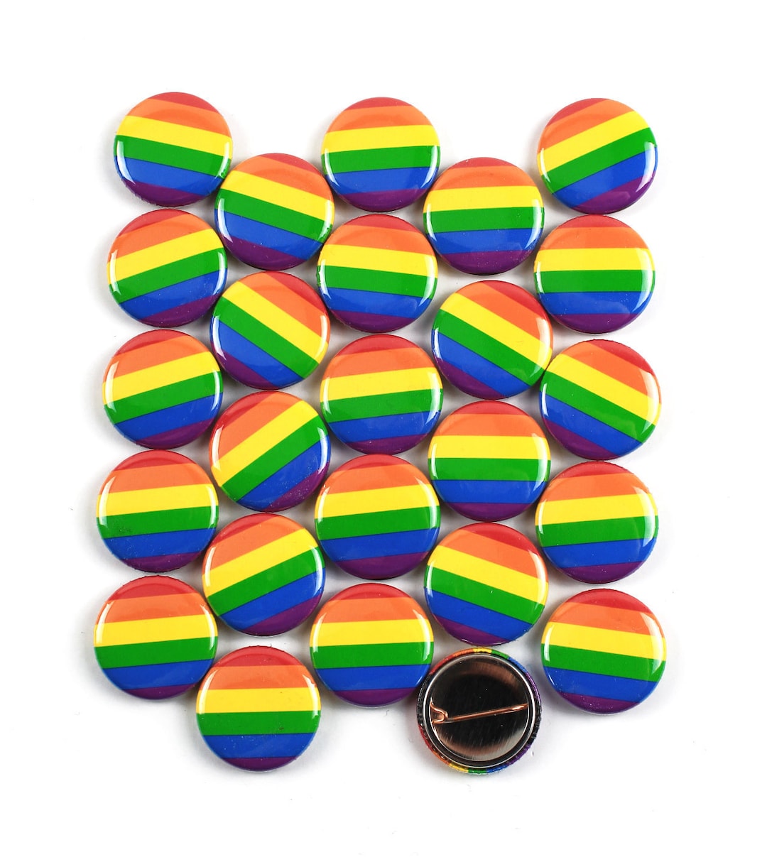 25 Pack LGBT Pride Rainbow Pinback Buttons 1 Inch Round - Etsy