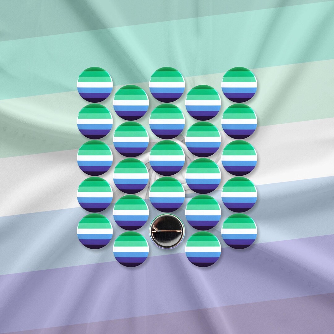 LGBTQ+ MLM Gay Pride Flag Pinback Buttons - 1 Inch Round - 25 Pack - Etsy
