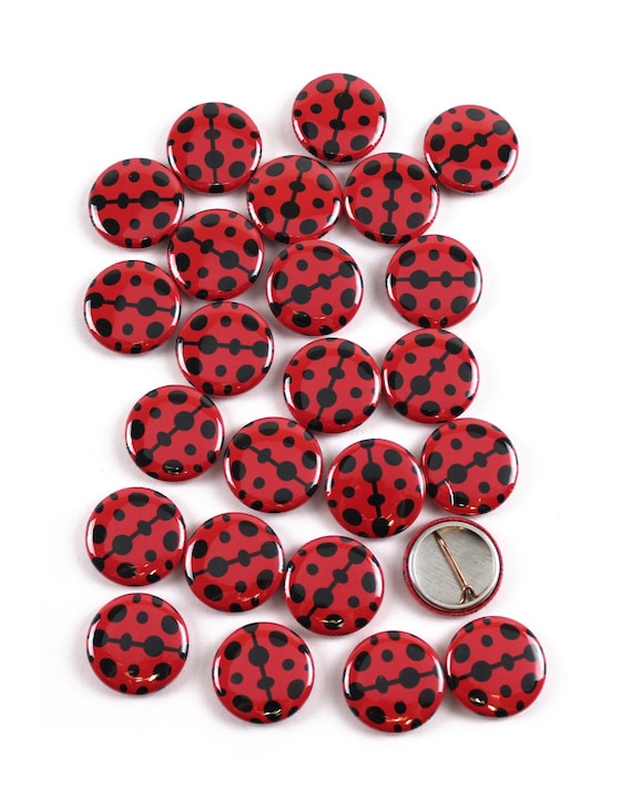 25 Pack Cute Ladybug Pinback Buttons 1 Inch Round - Etsy