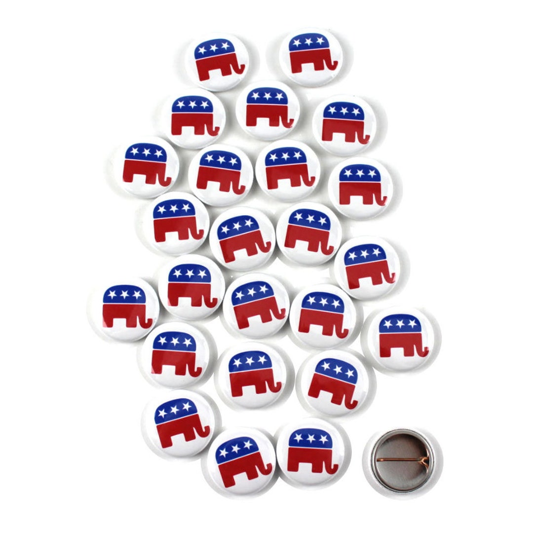 25 Pack Republican Party GOP Symbol Pinback Buttons 1 Inch - Etsy