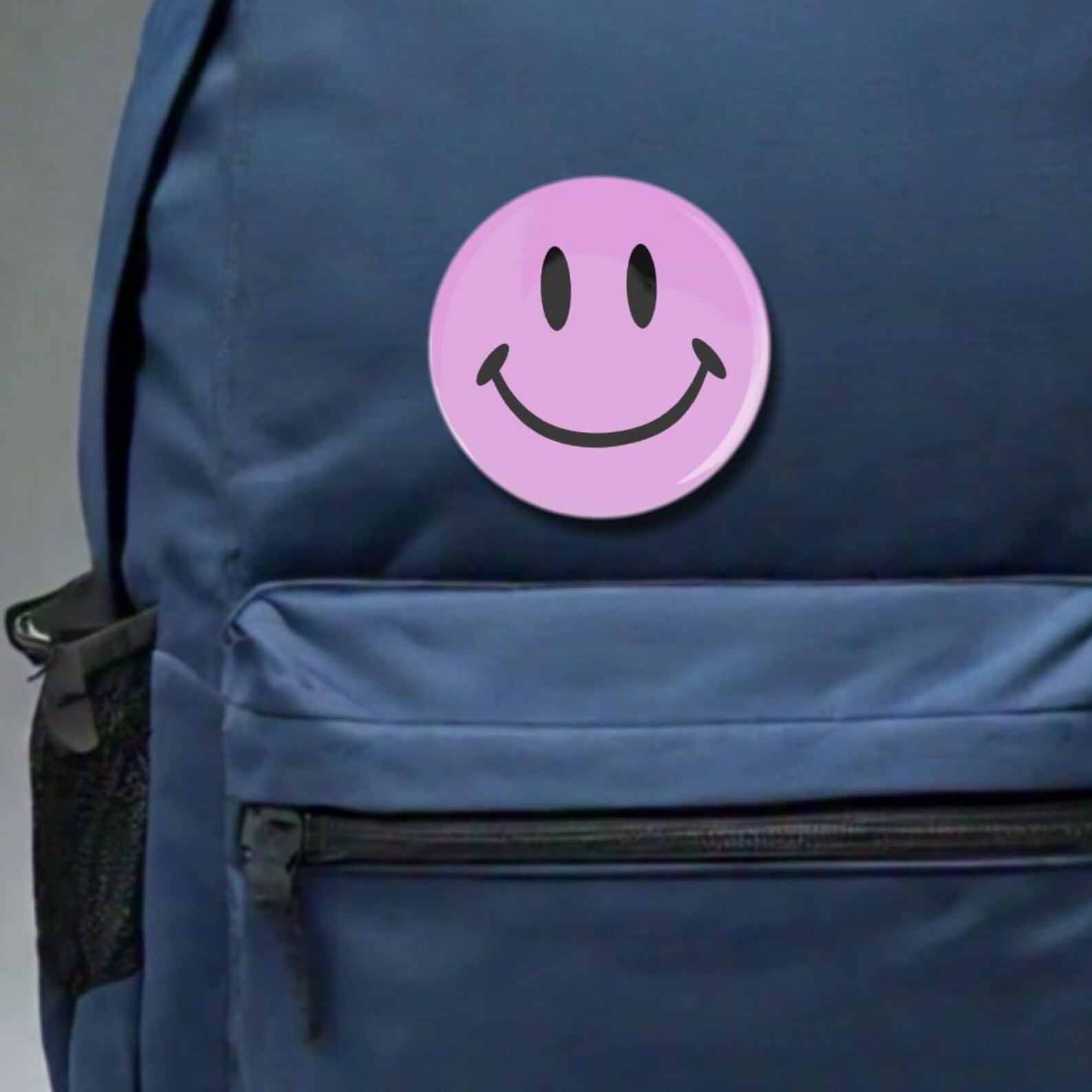 Classic Lilac Smile Face Pinback Button Badges - 2.25 Inch Round - 5 ...