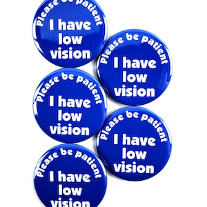 5 Pack Please Be Patient, I Have Low Vision Blue/white Disability ID ...