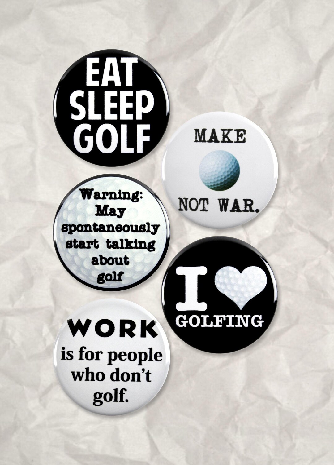 5 Pack - Golf Lovers Sports Pinback Buttons - 2.25 Inch - Etsy