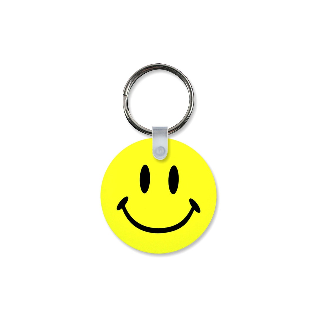 Classic Smile Face Aluminum Keychain - 2 Inch - Etsy