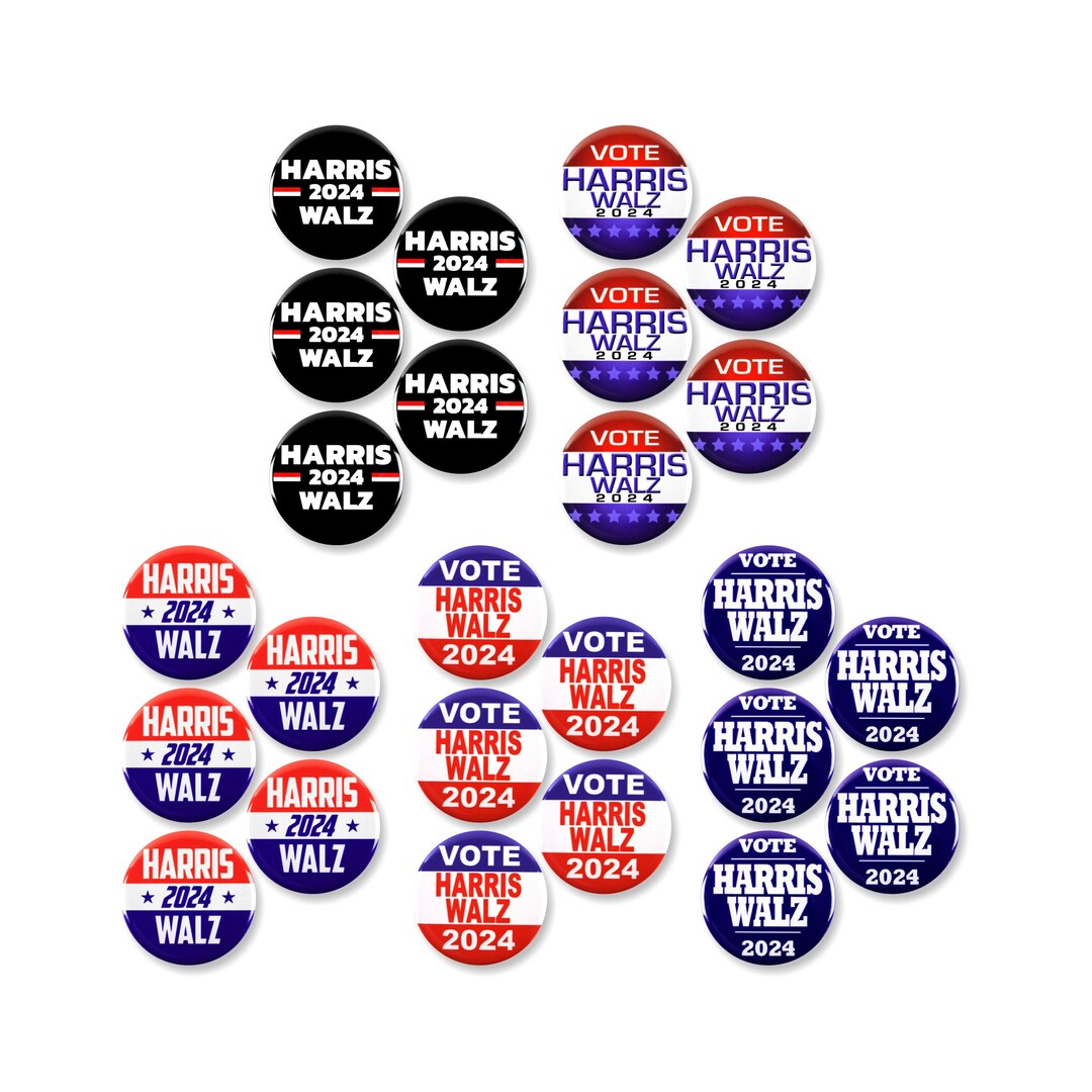 Buy 25 Pack Vote Kamala Harris Tim Walz 2024 Democrat Presidential ...