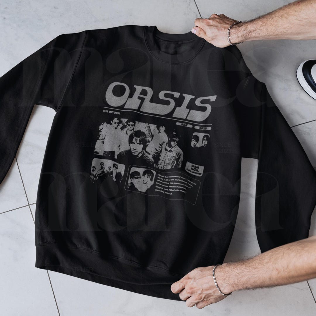 Oasis Unisex Crewneck, Old School Rock Band Sweatshirt, Oasis Band Gift ...