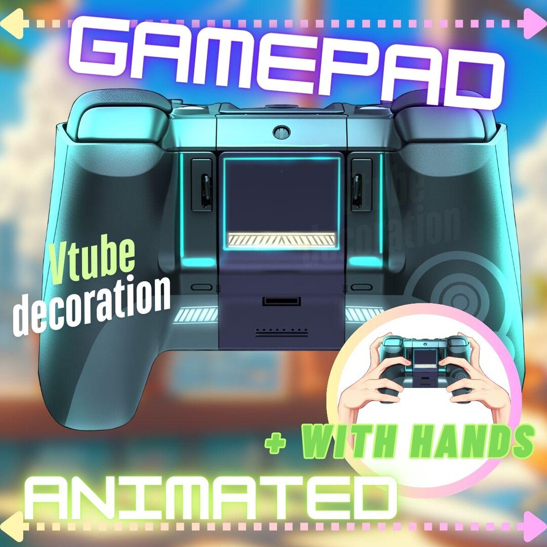 Gamepad Controller Vtuber Decoration Neon Sky Blue Live2d Animated - Etsy