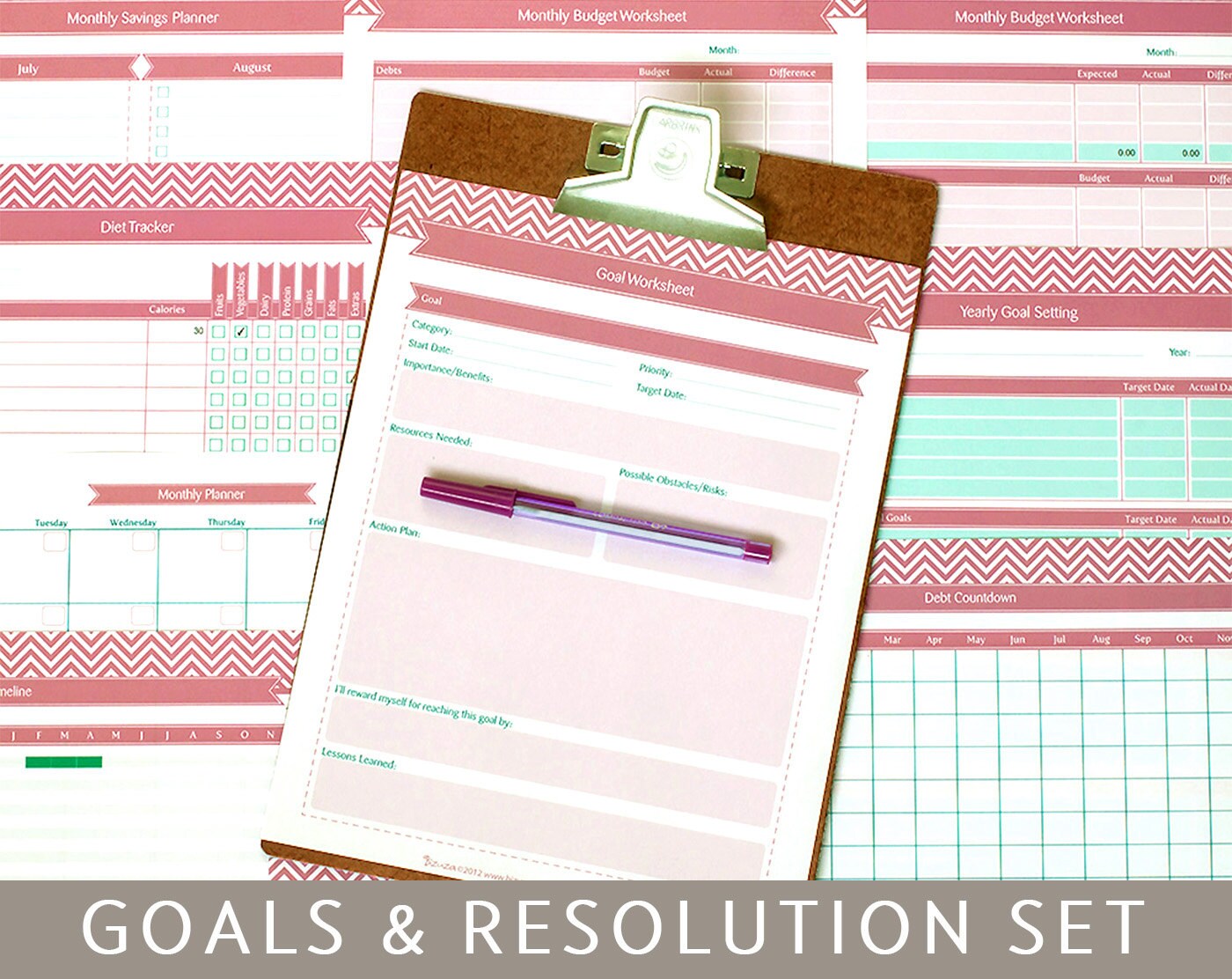 Goals Planner & New Year's Resolutions 9 Printable - Etsy