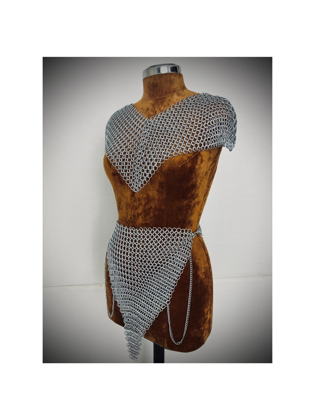 Chainmail Shoulder Top, Chainmail Bikini Viking Skirt, Medieval Body ...