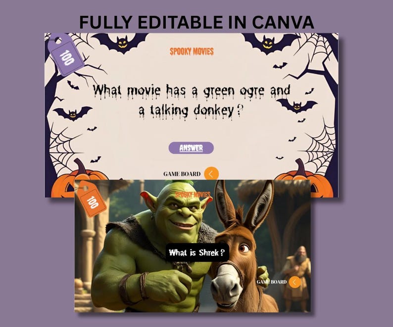 Halloween Jeopardy Game Powerpoint | Fun Trick or Treat Party | Canva ...