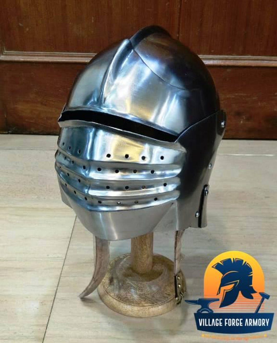 Medieval Bellows Face Sallet Helmet – 15th Century Knight Armor, Padded ...