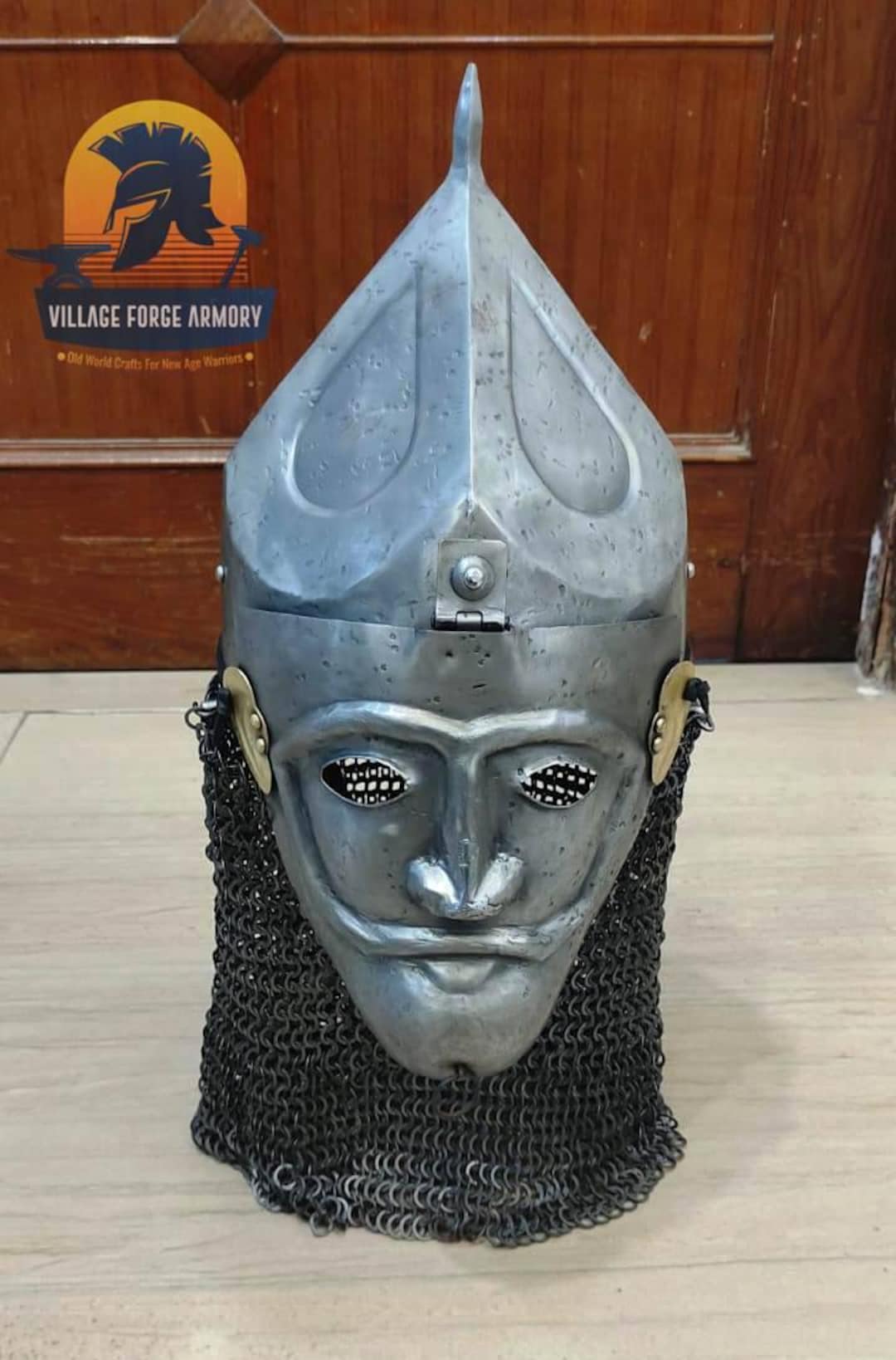 Kipchak Mask Helmet | Riveted Chainmail Aventail, Ottoman Warrior Armor ...